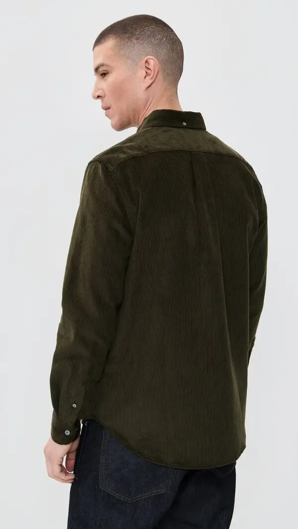 Portuguese Flannel Lobo 2.0 Corduroy Button Down Shirt - Olive