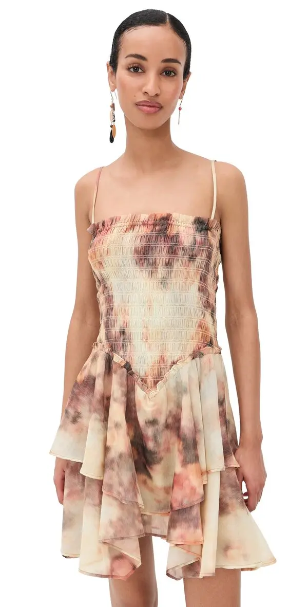 Isabel Marant Étoile Anka Tie-dye Mini Dress - Beige