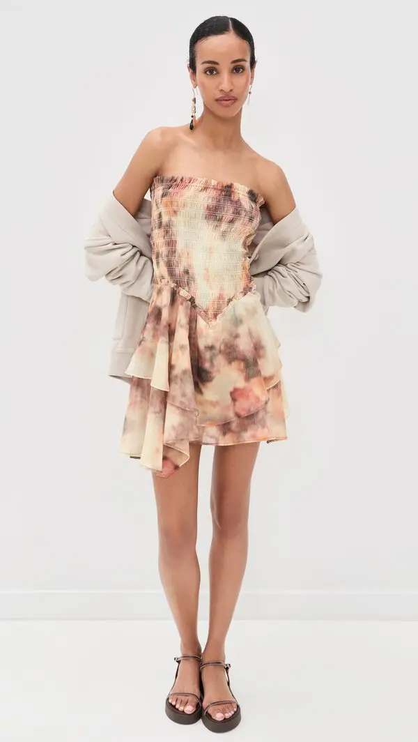 Isabel Marant Étoile Anka Tie-dye Mini Dress - Beige