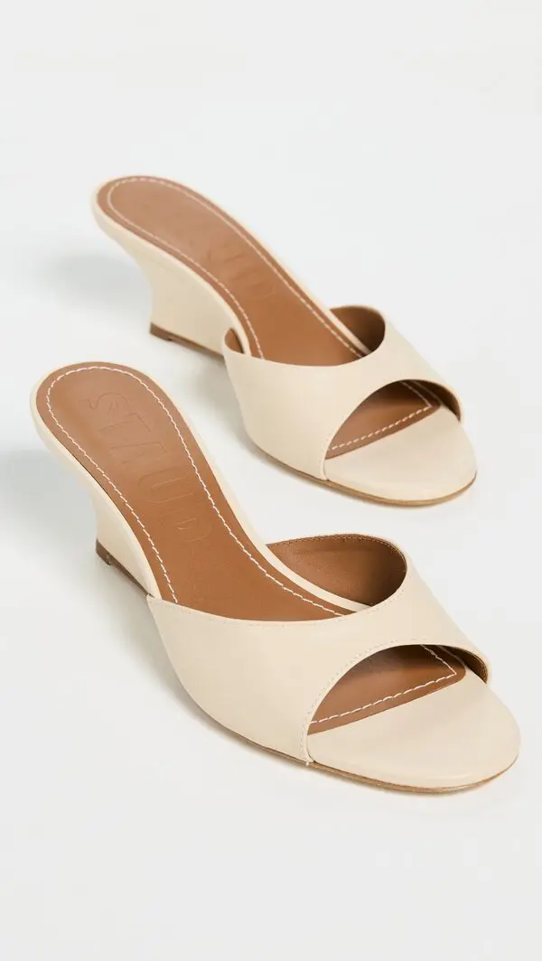 Staud Brigitte Wedge Sandals - Cream