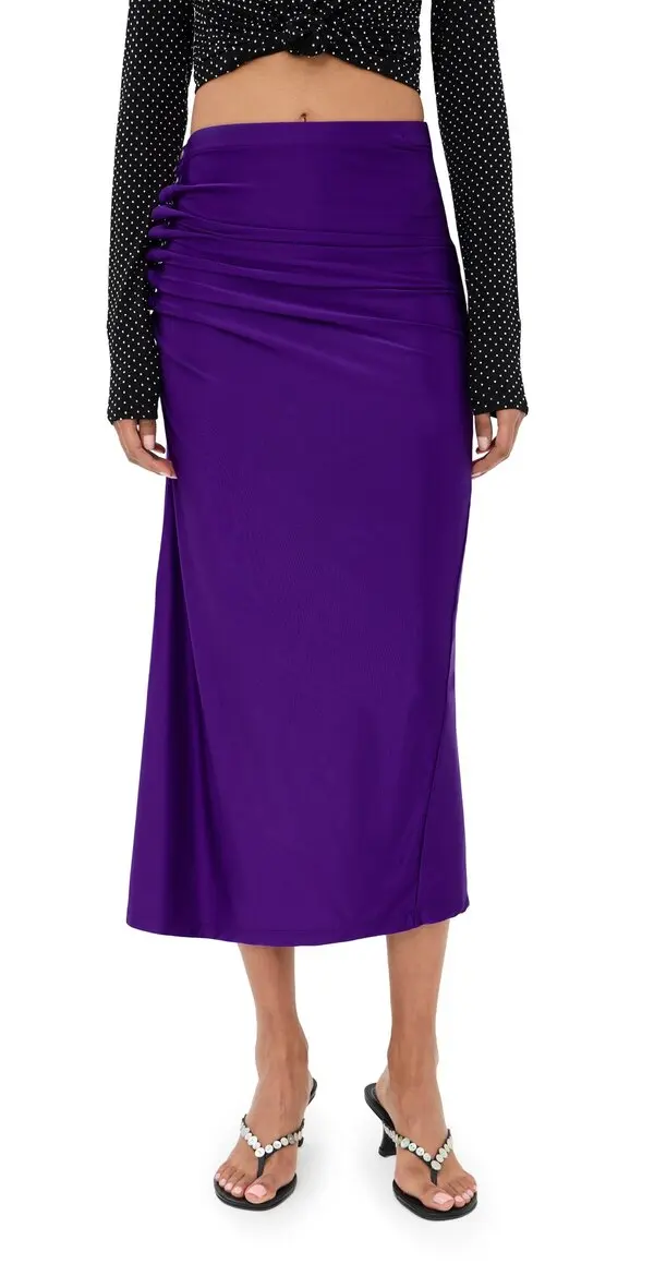 Rabanne Ruched Slinky Jersey Skirt