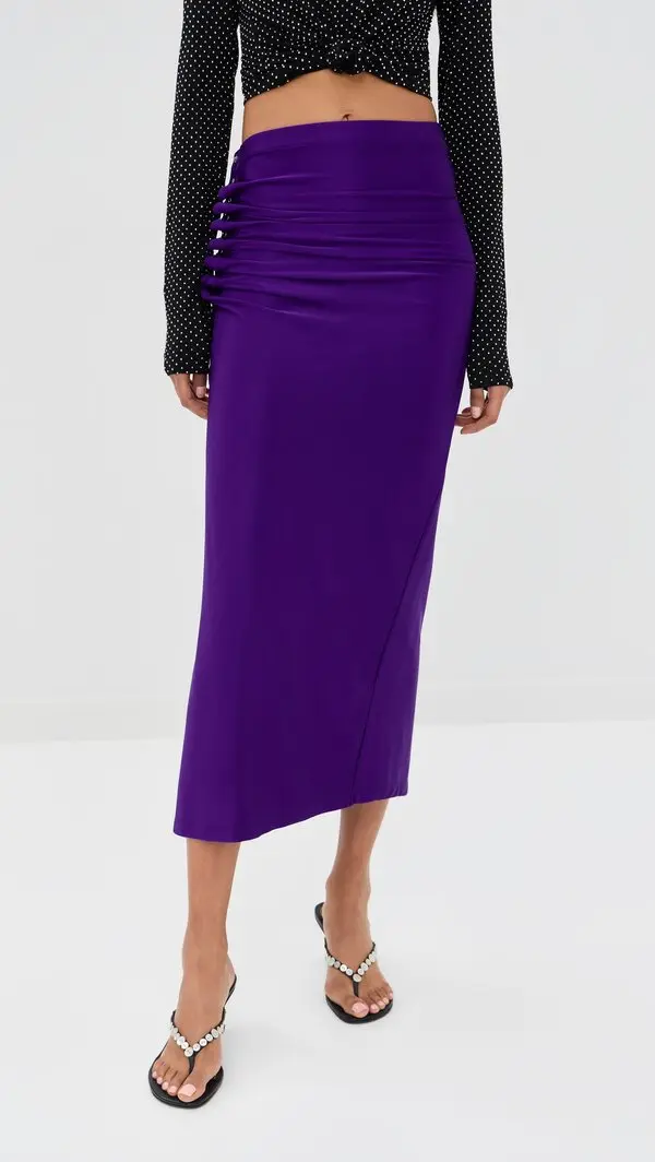 Rabanne Ruched Slinky Jersey Skirt