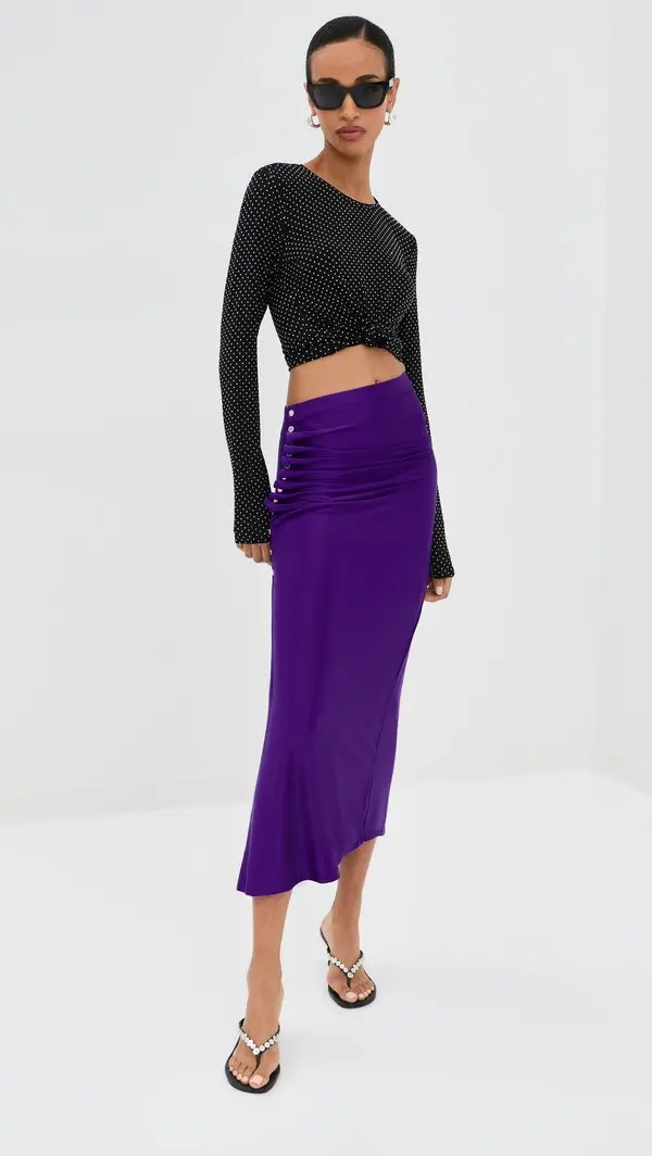 Rabanne Ruched Slinky Jersey Skirt