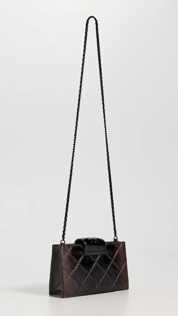 Tory Burch Fleming Patent Degrade Mini Chain Wallet