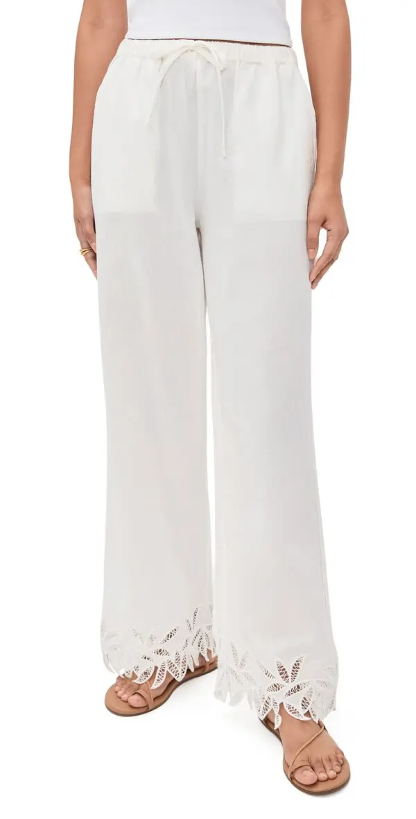 Rails Emmie Embroidered Pants - White Palm Embroidery