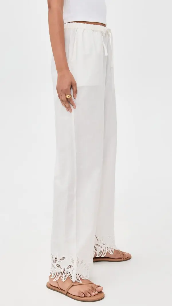 Rails Emmie Embroidered Pants - White Palm Embroidery