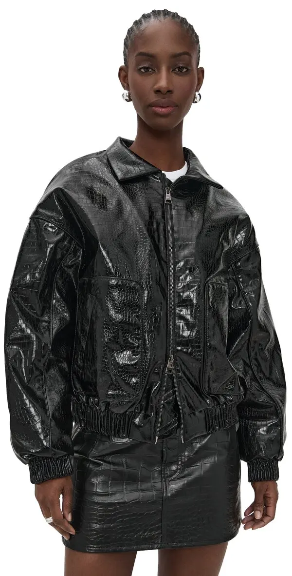 CULTNAKED Lviv Croc-embossed Bomber Jacket