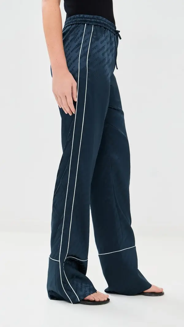 Off-White Jacquard Off Satin Pajama Pants