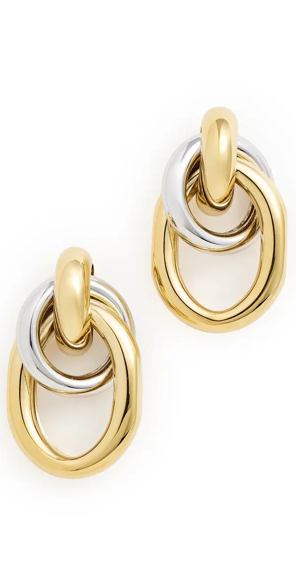 MARTHA CALVO Two-tone Layered O-ring Earrings - Gold/silver