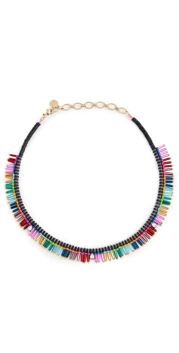 ELSIE FRIEDA On The Fringe Beaded Necklace - Lite Bright