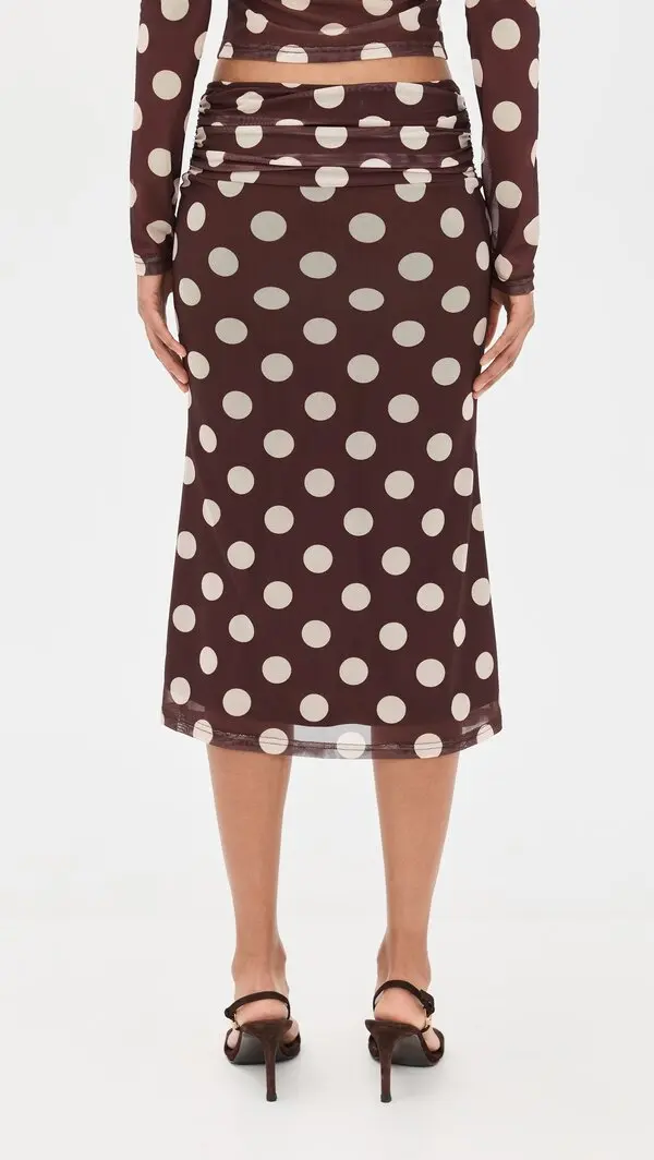 BAILEY ROSE Polka-dot Midi Skirt