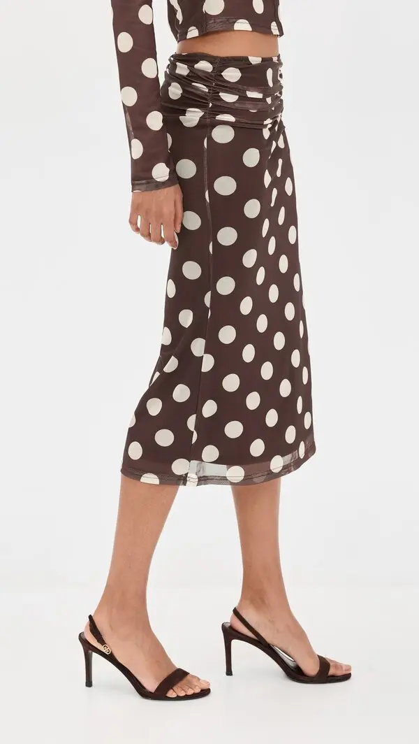 BAILEY ROSE Polka-dot Midi Skirt