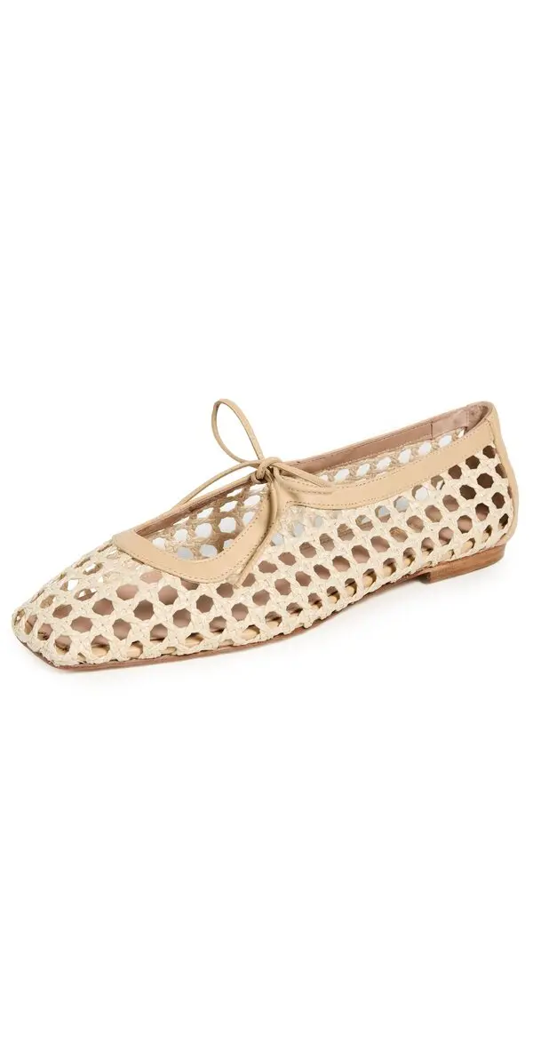 ANDREA GOMEZ Amelia Raffia Flats - Natural Raffia