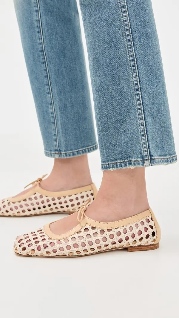 ANDREA GOMEZ Amelia Raffia Flats