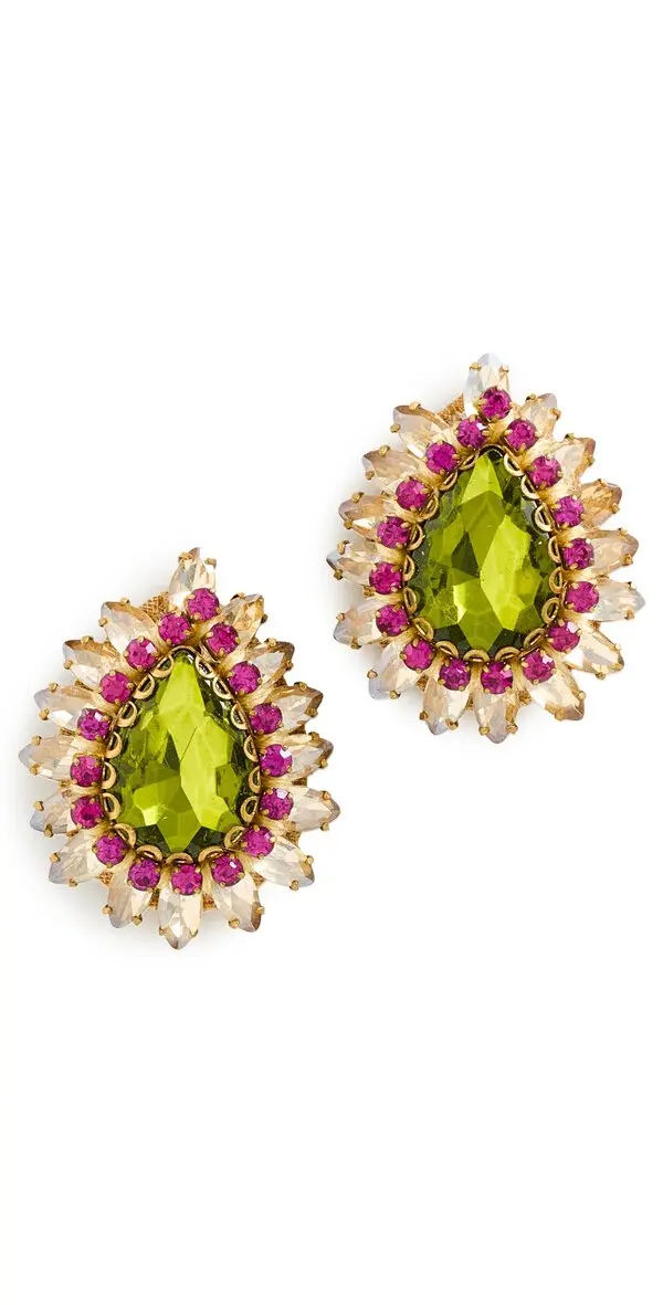 Deepa Gurnani Leesha Earrings - Lime