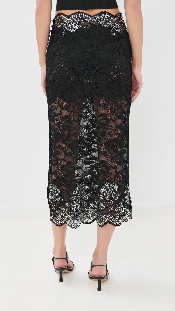 Rabanne Embellished Lace Midi Skirt
