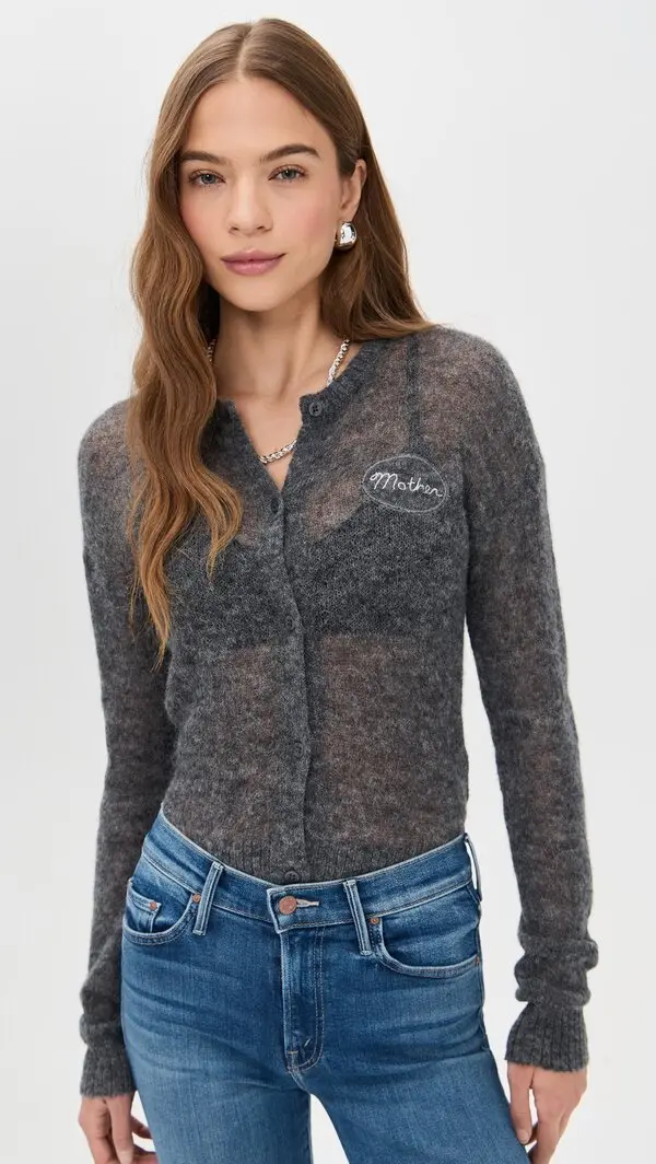 MOTHER The Alpaca Crop Cardigan