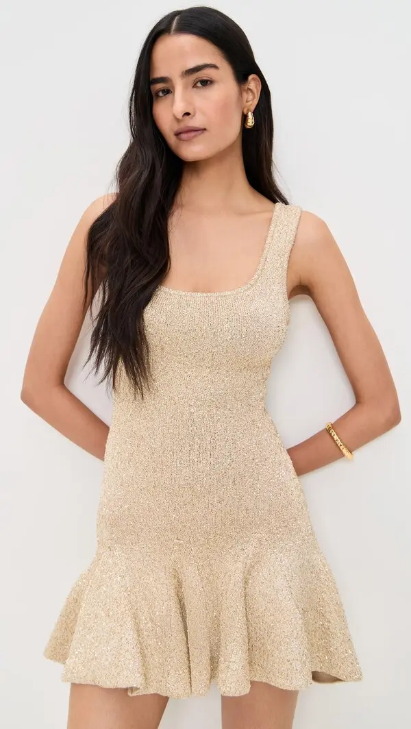 LoveShackFancy Sarajane Sequined Mini Dress