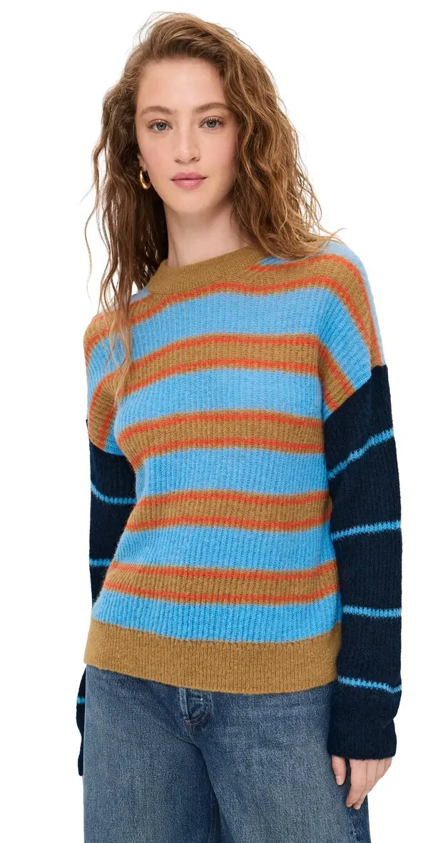 Closed Striped Crew Neck Sweater