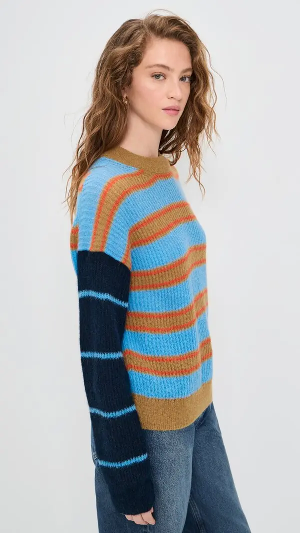 Closed Striped Crew Neck Sweater