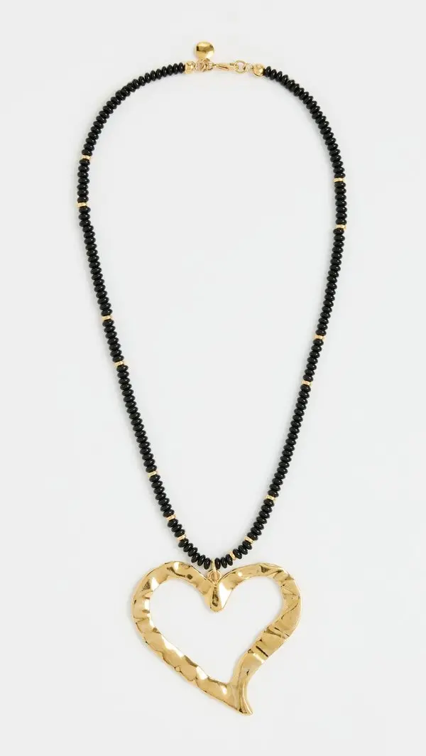 MAYAMAR Beaded Heart Pendant Necklace