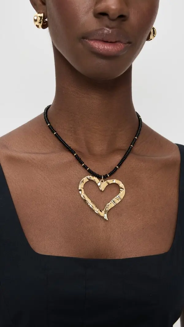 MAYAMAR Beaded Heart Pendant Necklace