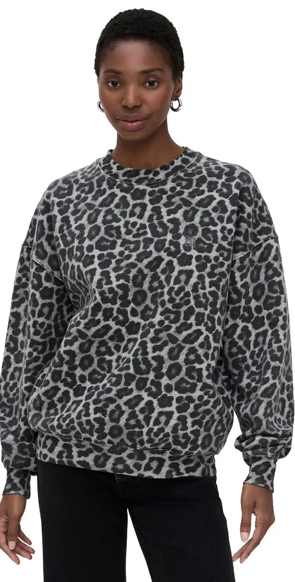 ANINE BING Miles Print Sweatshirt - Leopard