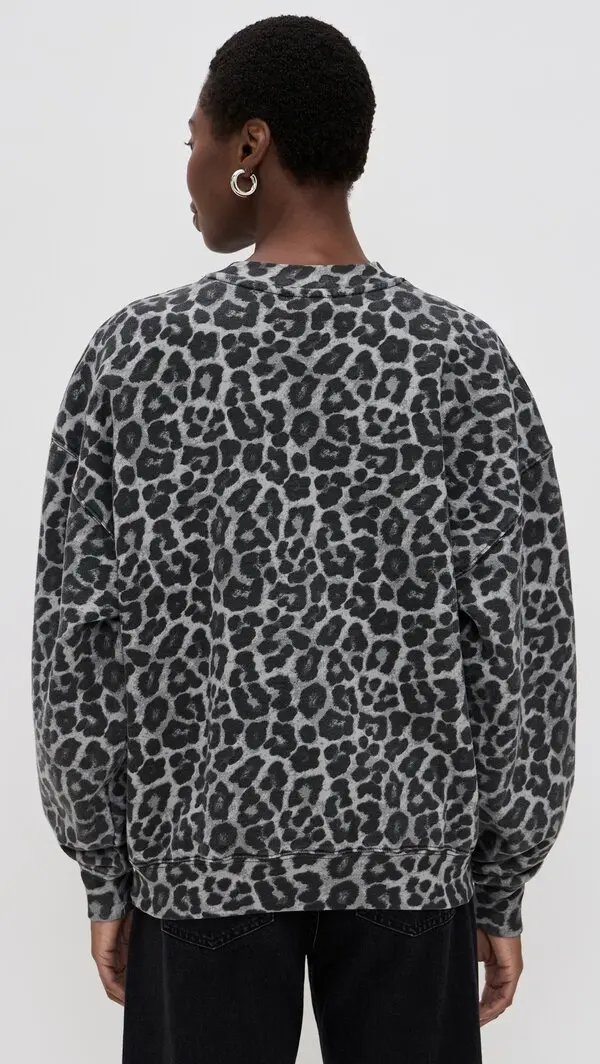 ANINE BING Miles Print Sweatshirt - Leopard