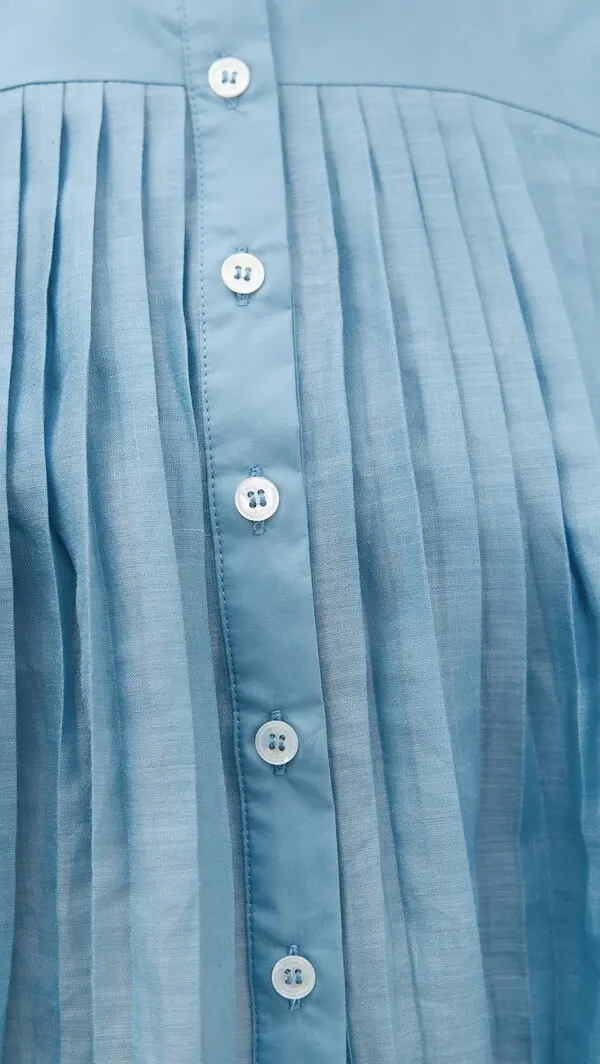 Sea Solene Solid Pleated Top