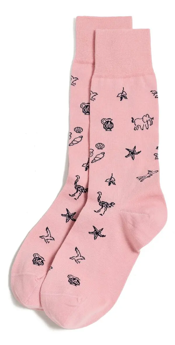 Paul Smith Patterned Crew Socks - Pink