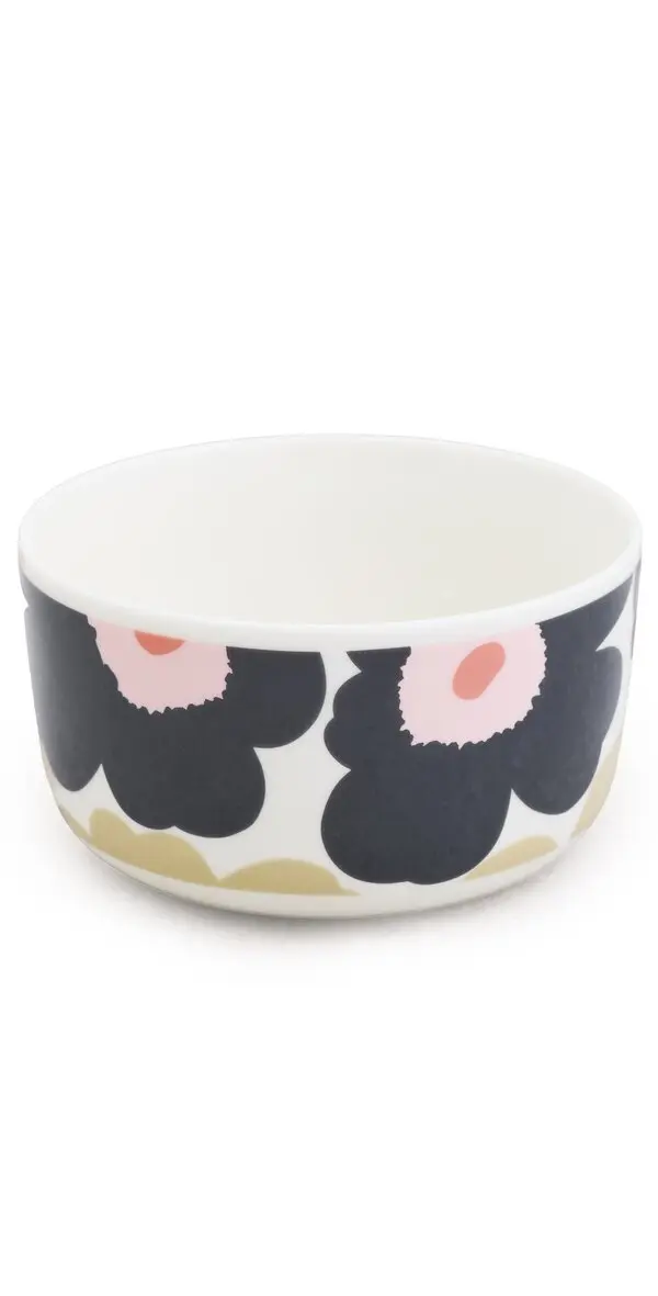 Marimekko Oiva Unikko Bowl - Off White/pink/sand/charcoal