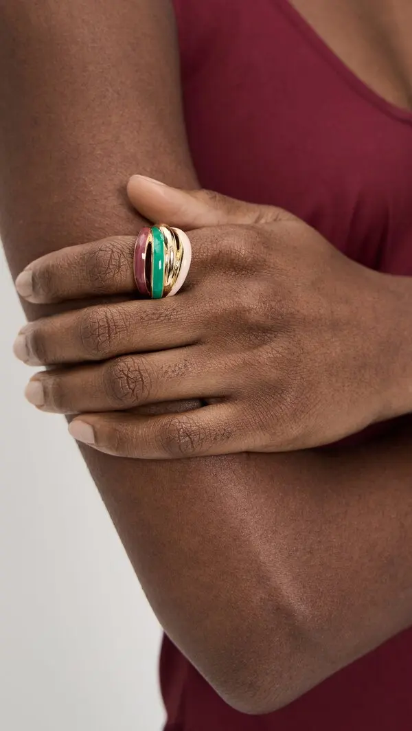 Lele Sadoughi Stacking Ring - Jade Multi