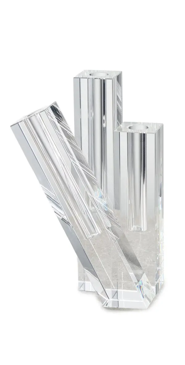 TIZO DESIGN Crystal Glass Triple Bud Vase - Clear