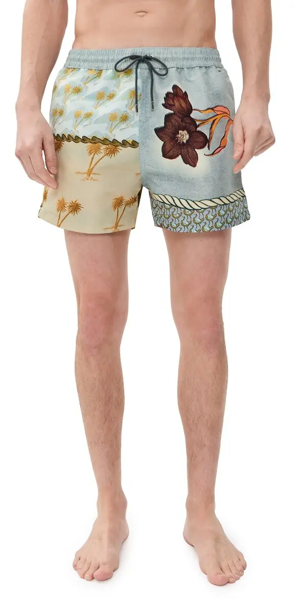 Paul Smith Textile Mix Swim Shorts - Light Blue