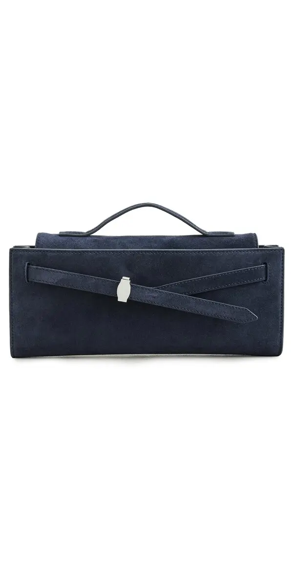 Veronica Beard Suede Clutch With Adjustable Strap - Vb Navy