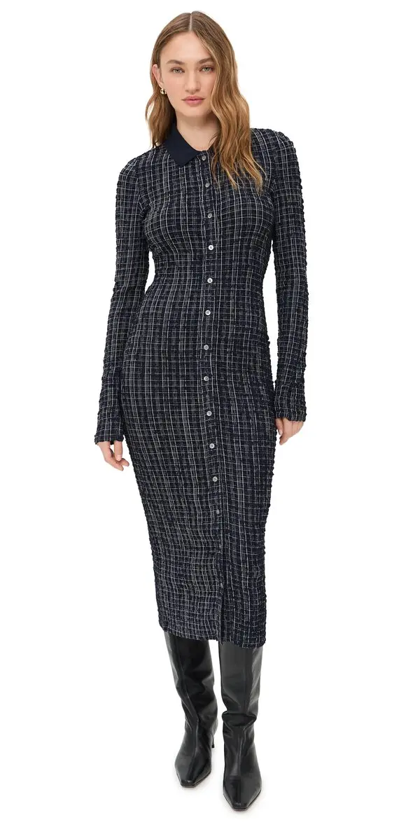 Veronica Beard Barrett Midi Dress - Navy/white Multi