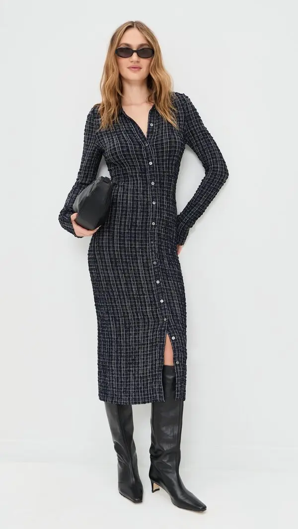 Veronica Beard Barrett Midi Dress - Navy/white Multi