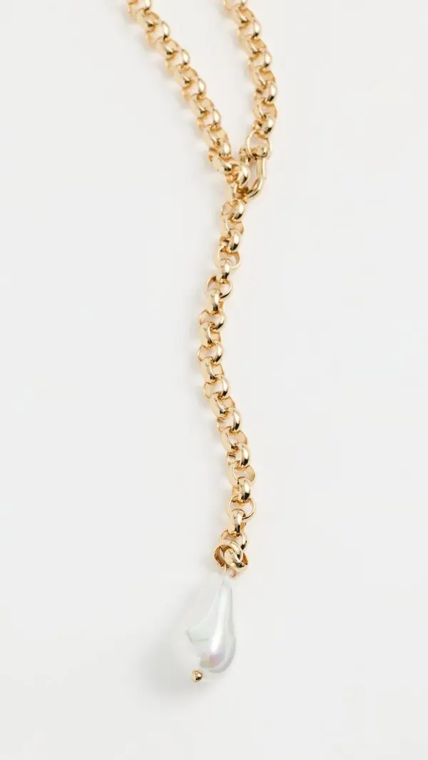 Baublebar Teagan Pearl Lariat Necklace - Pearl/gold