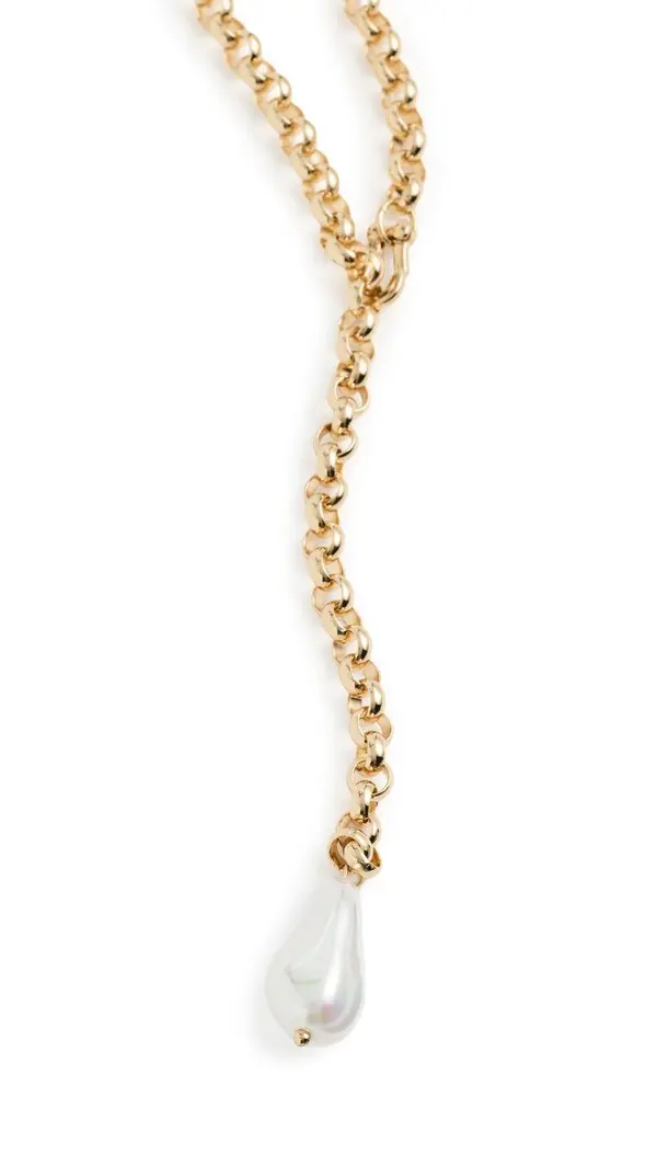 Baublebar Teagan Pearl Lariat Necklace - Pearl/gold