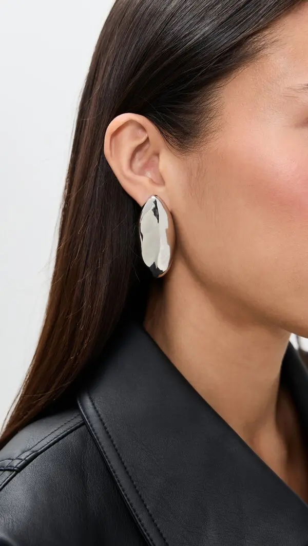 LUV AJ The Xl Chrome Orb Stud Earrings - Silver