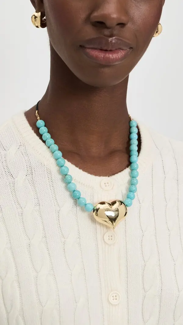 MAYAMAR Beaded Heart Pendant Necklace