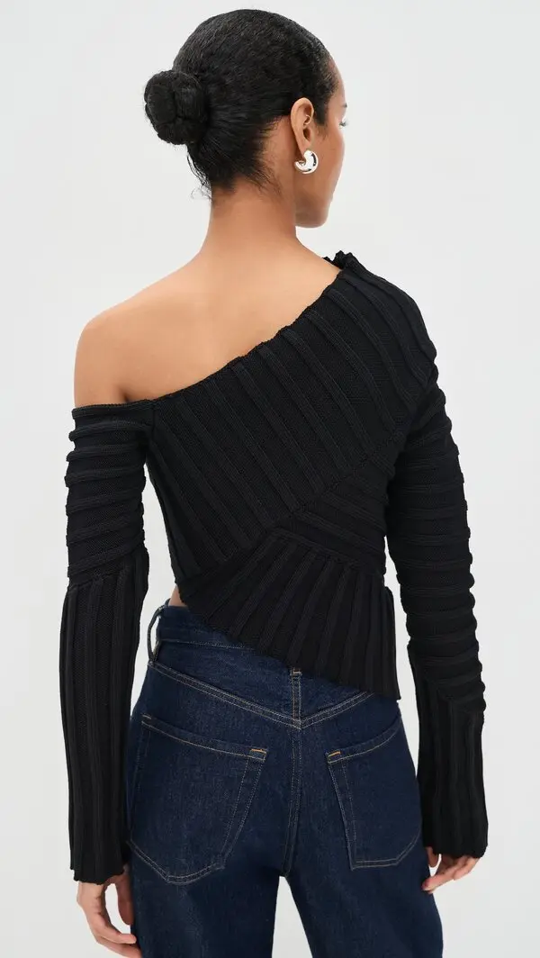 Cult Gaia Jaidan Knit Top - Black