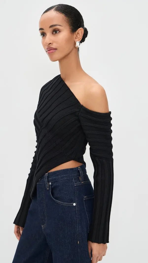 Cult Gaia Jaidan Knit Top - Black