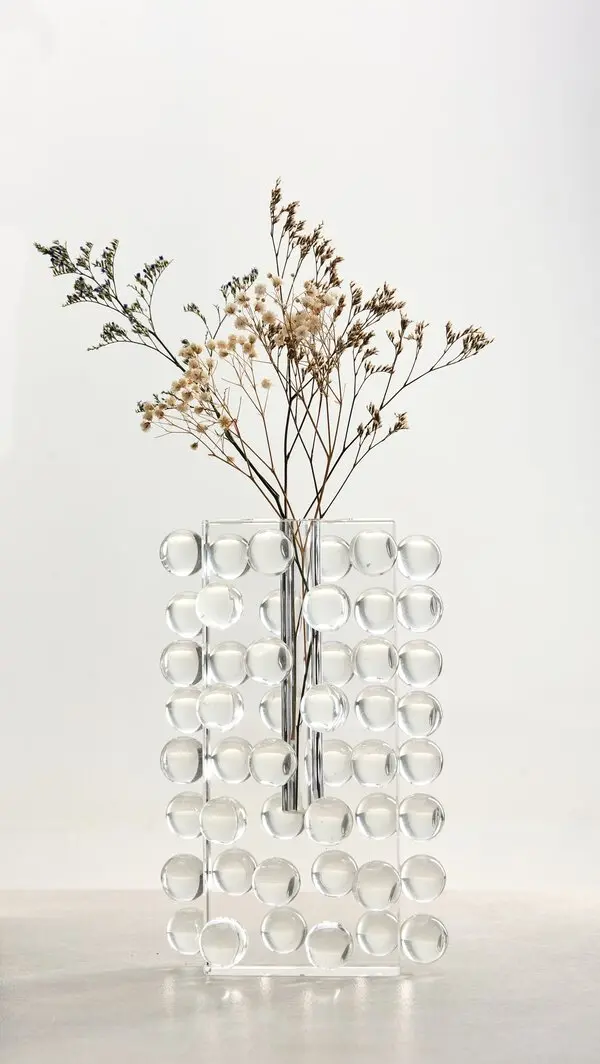 TIZO DESIGN Large Crystals Glass Tall Vase
