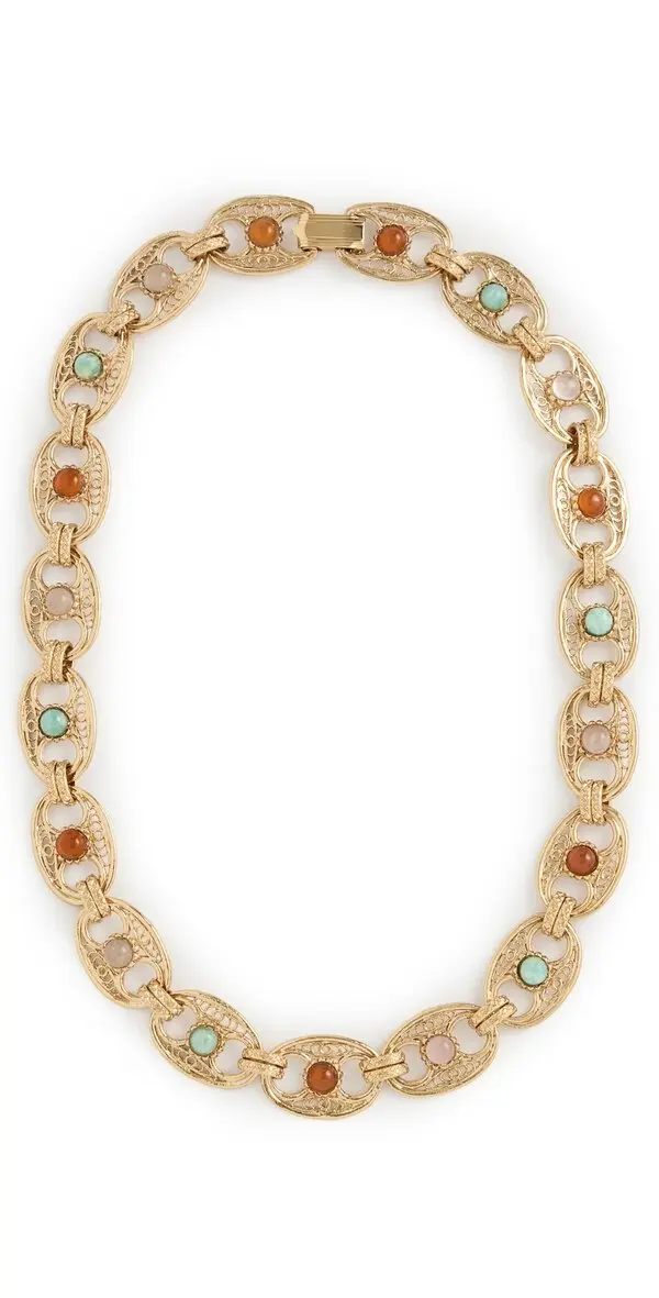 Gas Bijoux Gold-plated Chain Necklace - Multicolor Orange