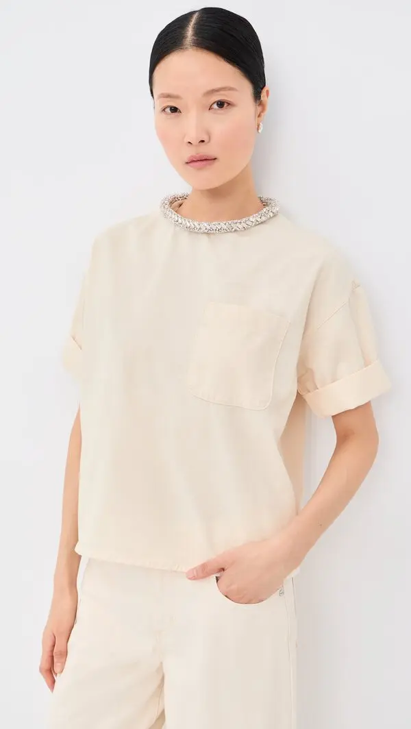 TWP Twill Top With Crystal Collar