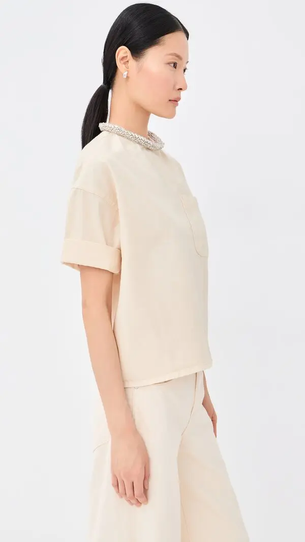 TWP Twill Top With Crystal Collar