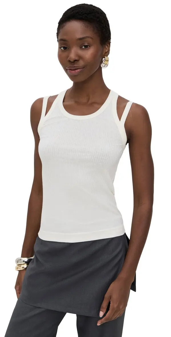 Helmut Lang Racer Strap Ribbed Tank