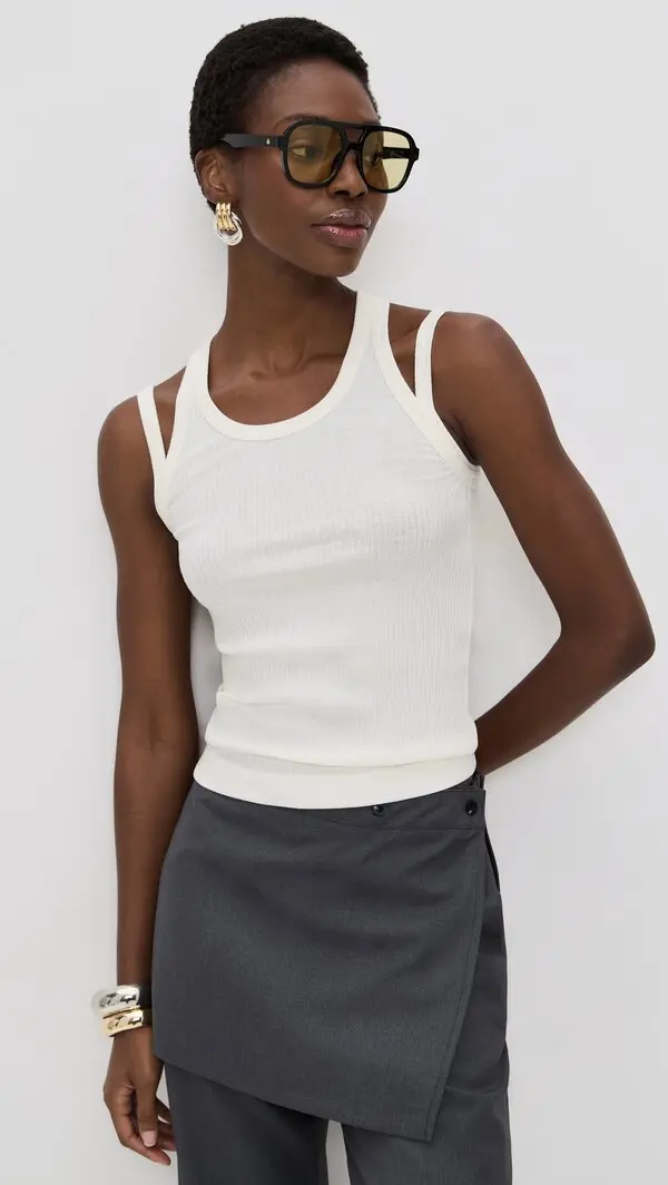 Helmut Lang Racer Strap Ribbed Tank