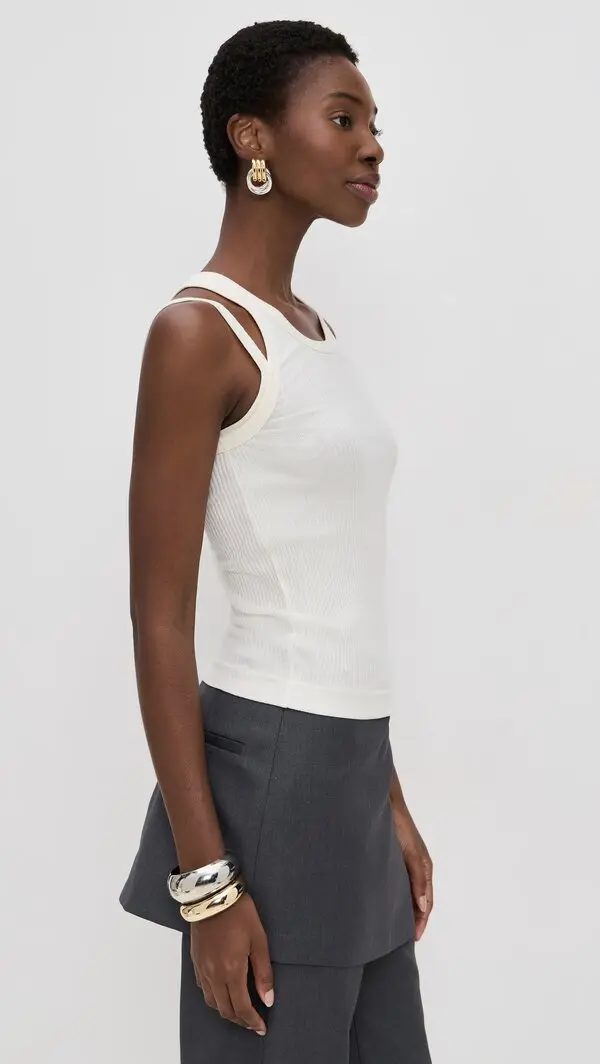Helmut Lang Racer Strap Ribbed Tank